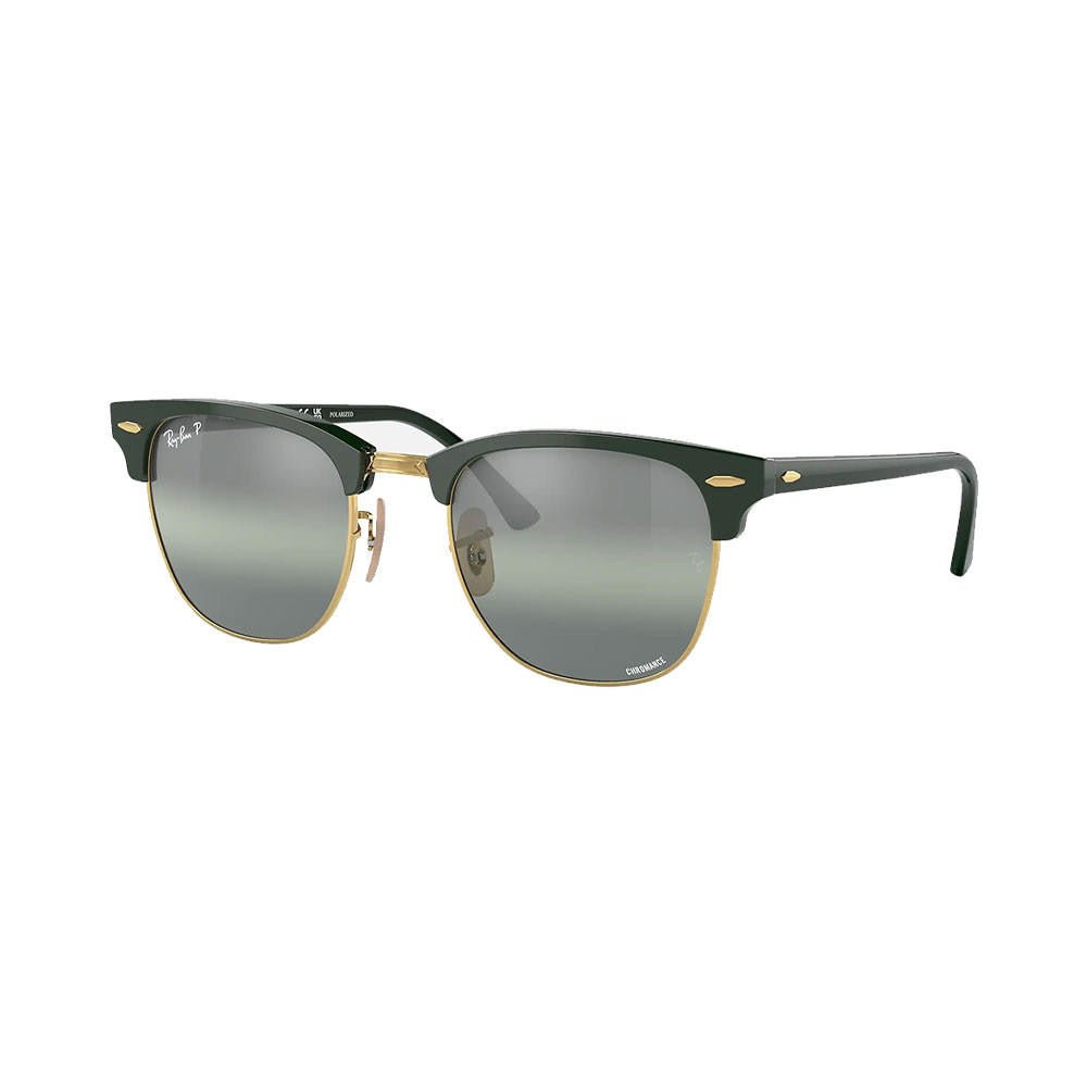 Ray-Ban Clubmaster - Green/Polarized Silver Green Mirror Chromance ...